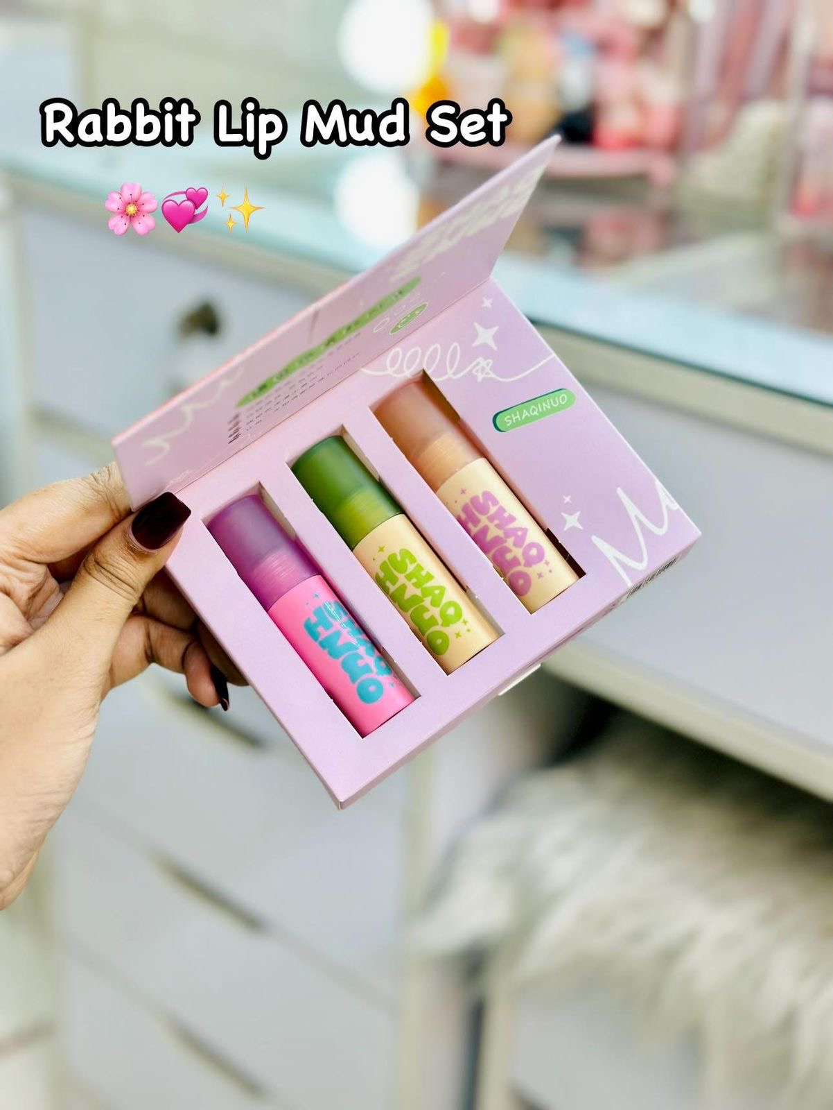 Rabbit lip mud set | Cute Stuffs